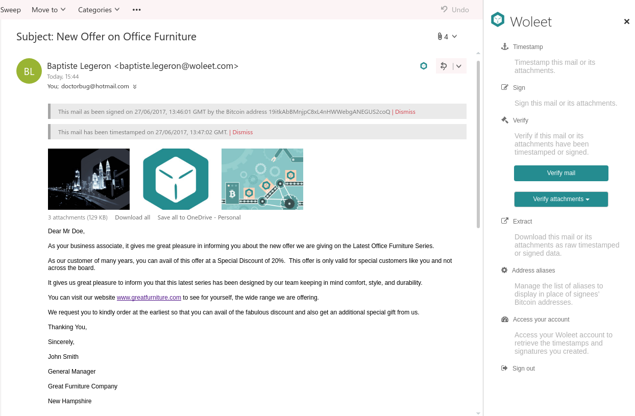 Digitally sign and prove email with Outlook - Woleet Blog